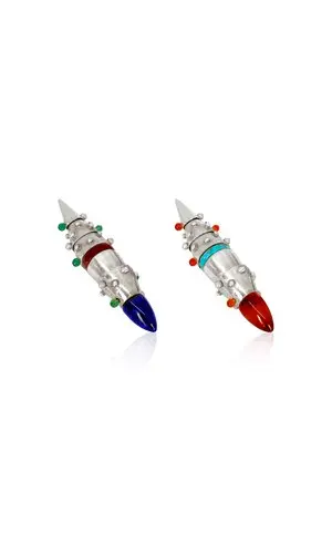 AYSHA BILGRAMI Sterling Saurio Earrings - Silver