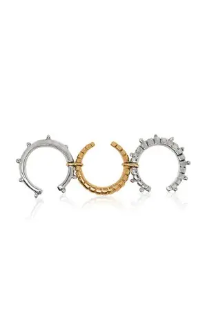 AYSHA BILGRAMI 24k Gold Vermeil Triple Akis Mix Ring - Multi