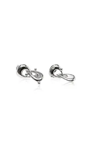AYSHA BILGRAMI Sterling Double Grano Earrings - Silver