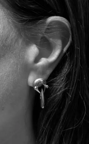 AYSHA BILGRAMI Sterling Double Grano Earrings