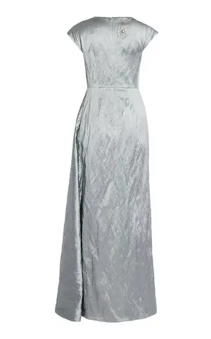 Erdem Asymmetric Textured Satin Gown