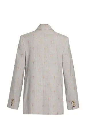 Erdem Pinstripe Wool-blend Jacket