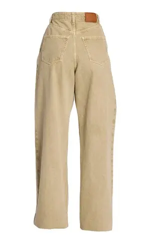 Erdem Embroidered Denim Wide-leg Jeans