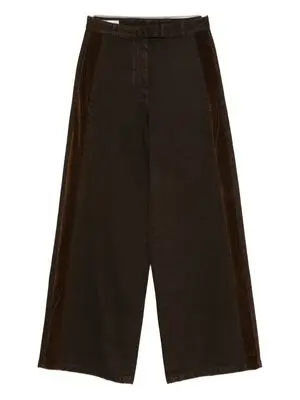 Dries Van Noten DRIES VAN NOTEN Burgundy Geometric Pattern Wide Leg Trousers Multicolor