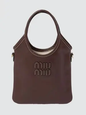 Miu Miu Logo Top Handle Bag - Brown