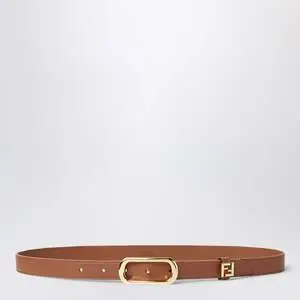 Fendi Sellier Leather Ff Belt - Brown