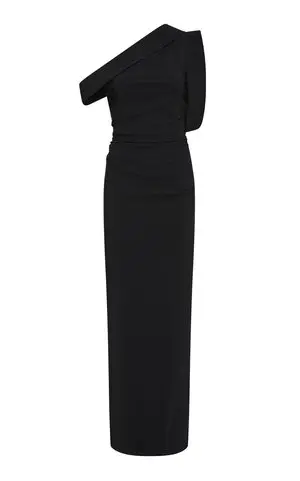Rachel Gilbert Rowana One-shoulder Gown - Black