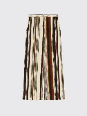 Max Mara Max Mara Studio Wide Leg Striped Silk Pants Red