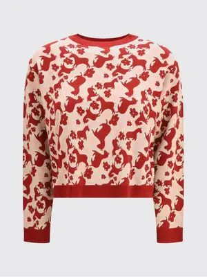 Max Mara Printed Knit Sweater - Red