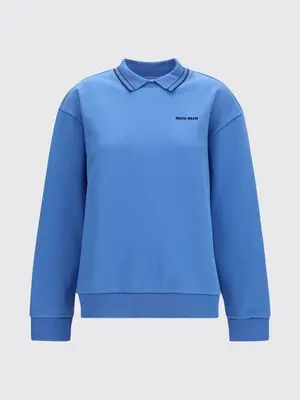 Miu Miu Sweatshirt With Contrast Stitching Detail - Blue
