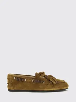 Miu Miu Suede Loafer With Tassel Detail - Green
