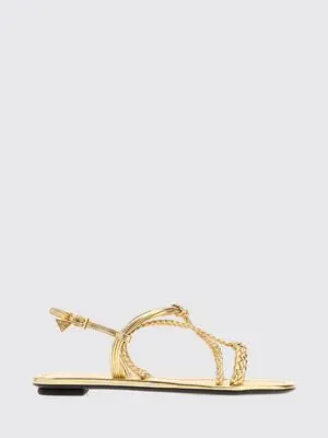 Prada Metallic Braided Heeled Sandals - Silver