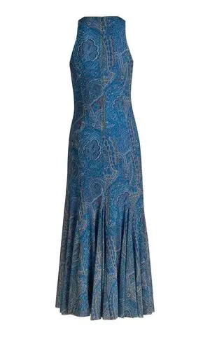 Etro Pleated Midi Dress - Blue