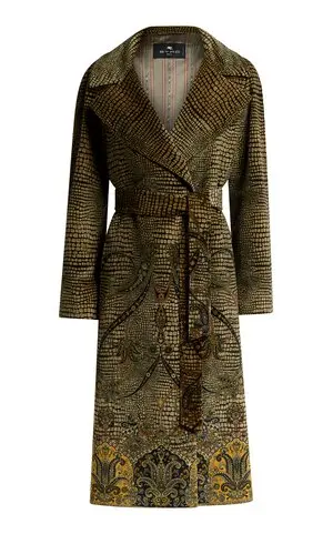 Etro Patterned Stretch-cotton Coat - Neutral
