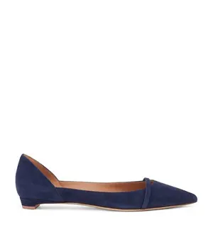 MALONE SOULIERS Suede Crawford Ballet Flats - Navy