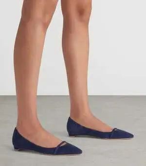 MALONE SOULIERS Suede Crawford Ballet Flats
