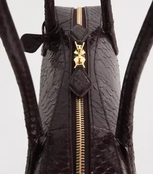 Alaïa Le Teckel Shoulder Bag In Snakeskin - Brown
