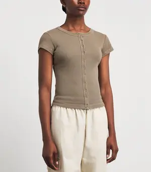 Citizens Of Humanity Short-sleeve Tabby Cardigan - Brown
