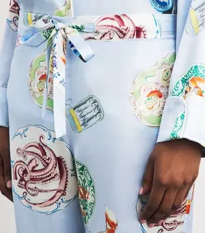 Olivia Von Halle Silk Seafood Lila Pyjama Set