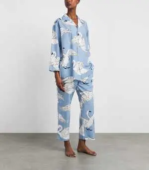 Olivia Von Halle Cotton-silk Casablanca Laia Pyjama Set