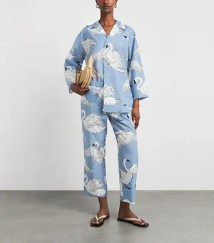 Olivia Von Halle Cotton-silk Casablanca Laia Pyjama Set