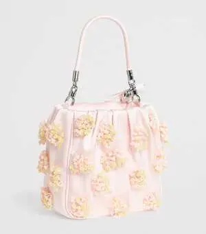 SELF-PORTRAIT Satin Beaded Top-handle Bag