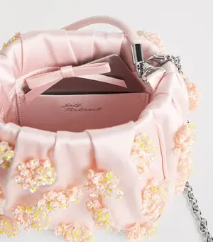 SELF-PORTRAIT Satin Beaded Top-handle Bag