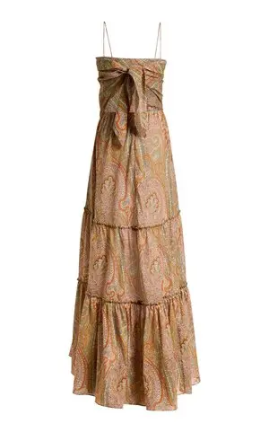 Etro Gathered Cotton Maxi Dress