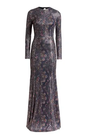 Etro Long-sleeve Gown - Navy