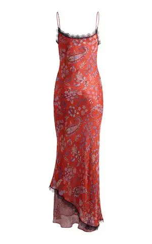 Etro Asymmetric Silk Maxi Dress