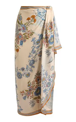 Etro Wrap-front Silk Maxi Skirt