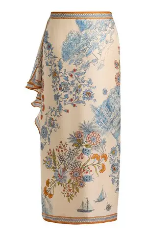 Etro Wrap-front Silk Maxi Skirt