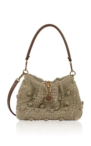 Etro Vela Piccola Crochet Shoulder Bag - Green