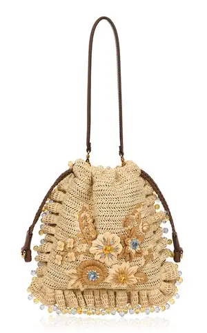 Etro Small Raffia Kalispera Shoulder Bag - Multi