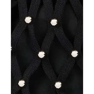 Sandro Diamante-embellished Drawstring Crochet Bag
