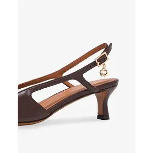 Maje Clover-charm Leather Slingbacks