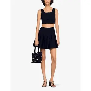 Sandro Stud-embellished Crochet Tote Bag