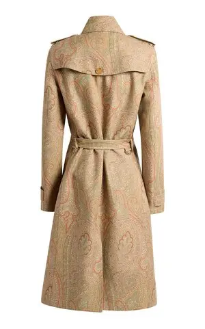 Etro Patterned Cotton-blend Trench Coat