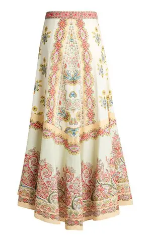 Etro Printed Cotton Midi Skirt