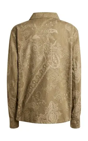 Etro Printed Cotton-denim Shirt