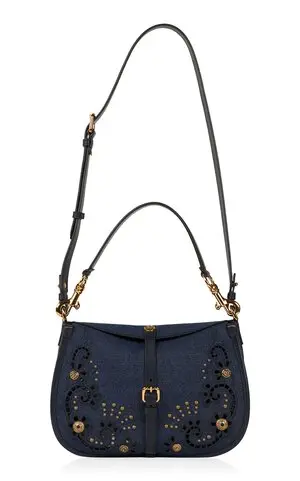 Etro Medium Denim Crossbody Bag - Blue
