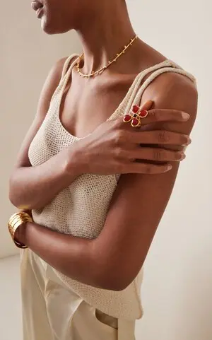 Sylvia Toledano Gold Plated Pansy Ring