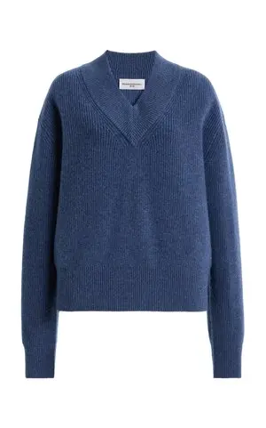 Brandon Maxwell Maris V-neck Cashmere Sweater - Blue