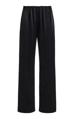 Brandon Maxwell Cress Cropped Silk Pants