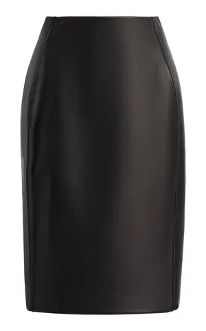 Brandon Maxwell Murphy Lamb Leather Pencil Skirt