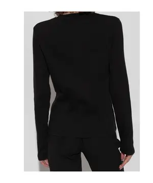 ANINE BING Alessia Half-button Ribbed T-shirt