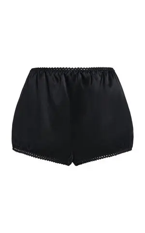 Brandon Maxwell Stella Silk Mini Shorts - Black