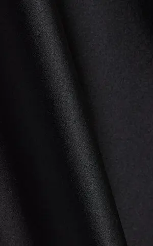 Brandon Maxwell Pippa Ripple Hem Silk Stretch Charmeuse Top - Black
