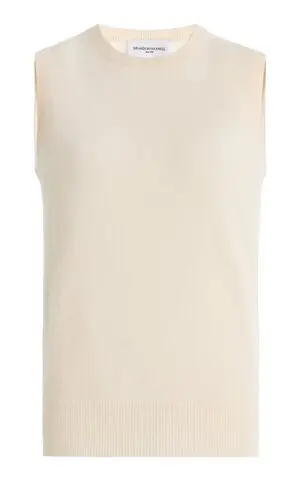 Brandon Maxwell Blythe Knit Cashmere-silk Tank Top - Ivory