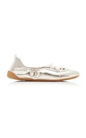 Chloé Kick Leather Ballet Sneakers - Metallic